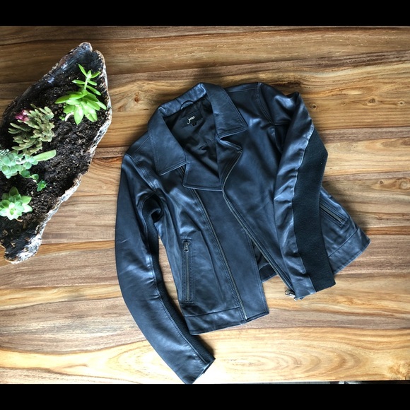 June | Jackets & Coats | June Slim Fit Leather Moto Jacket | Poshmark